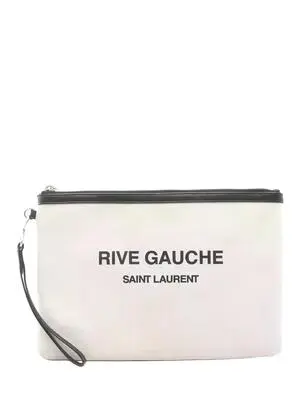 Saint Laurent 2000s Top-zip Clutch - Neutrals