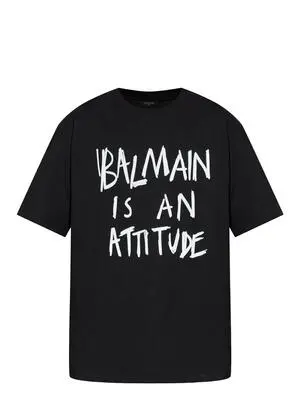 Balmain T-shirt With Print - Black