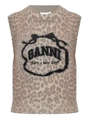 GANNI Wool Vest - Beige