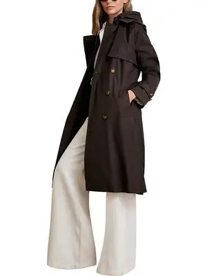 REISS Petite Azura Trench Coat - Chocolate