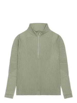 Issey Miyake Monthly Colors November Turtleneck Quarter Zip Pullover - Mangan Green