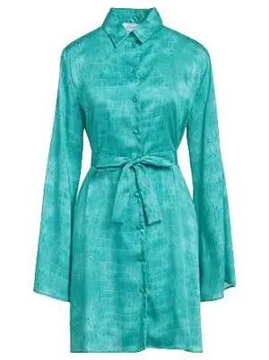 GAËLLE PARIS Crocodile-print Mini Shirt Dress - Green