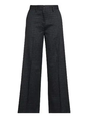FORTE_FORTE Wide-leg Checked Pants - Black