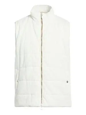 Eleventy Corduroy Vest With Turtleneck - White
