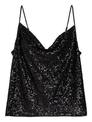 Diane Von Furstenberg Berlin Sequined Tulle Camisole - Black