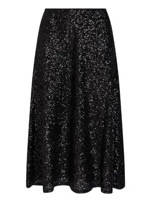 Diane Von Furstenberg Araminta Sequined Stretch-mesh Midi Skirt - Black