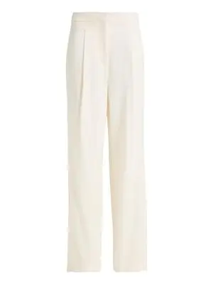 Veronica Beard Robinne Pleated Wide-leg Pants - Off-white
