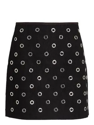 Veronica Beard Blaire Eyelet-embellished Mini Skirt - Black
