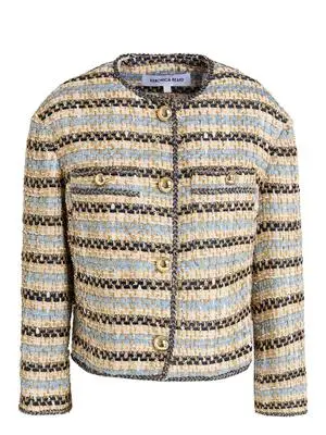 Veronica Beard Sumira Striped Metallic Tweed Jacket - Beige