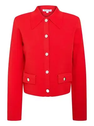 Veronica Beard Katia Knitted Jacket Red
