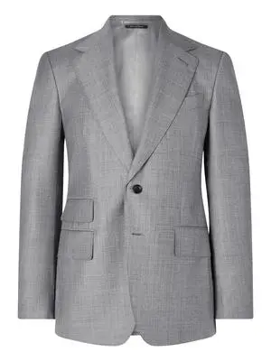 TOM FORD Shelton Super 110s Wool Blazer - Gray