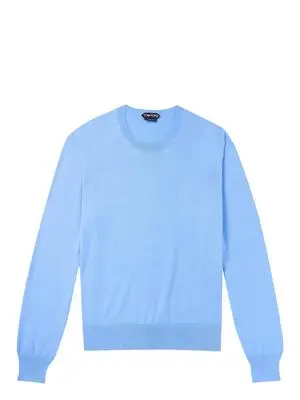 TOM FORD Cotton Crewneck Sweater - Blue