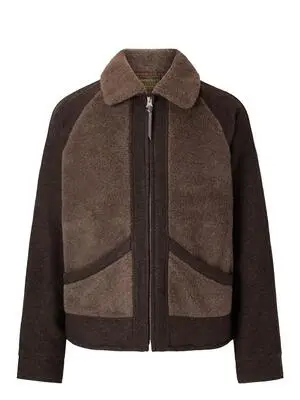 Ralph Lauren Fleece-paneled Wool-blend Jacket - Brown