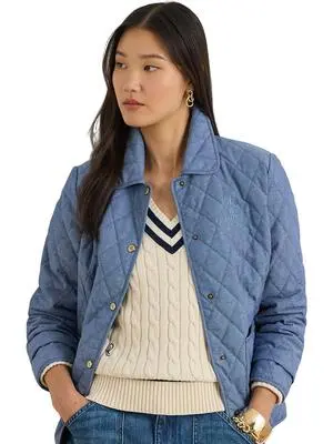 Ralph Lauren Diamond-quilted Chambray Barn Jacket - Blue Chambray
