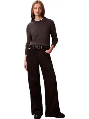 Calvin Klein Corduroy Wide Leg Pant - Black