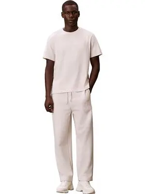 Calvin Klein Fleece Velvet Monologo Sweatpants - Chalk