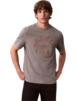 Calvin Klein Varsity Logo Graphic Relaxed T-shirt - Med Grey Htr