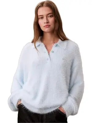 Calvin Klein Relaxed Polo Sweater Keepsake Blue