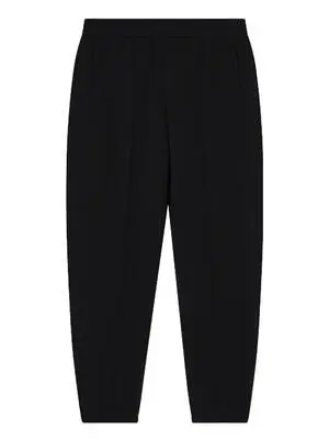Emporio Armani Double-jersey Joggers With Embroidered Micro Eagle - Black