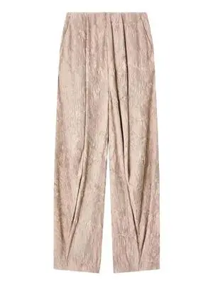 Giorgio Armani Micro-pleated Wide-leg Trousers - Brown / Neutral
