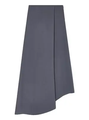 Giorgio Armani Asymmetrical Midi Skirt In Silk Crêpe - Black / White / Pink / Gray
