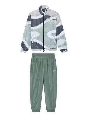 Emporio Armani Soccer Tracksuit In Jacquard Viscose Green