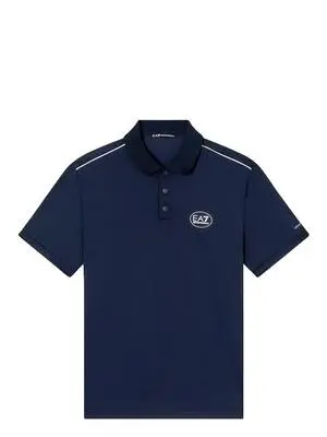 Emporio Armani Tennis Pro Polo Shirt In Ventus7 Technical Fabric - Navy