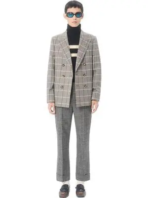 Valentino Garavani Mouliné Wool Pants With Cuffs - Black