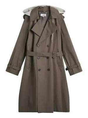 MAISON MARGIELA Trench Coat With Detachable Hood - Grey