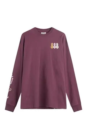 DAMSON MADDER Paper Cut Gals Long Sleeve T-shirt - Fig