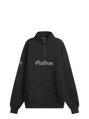 MALBON Collegiate Quarter-zip Sweatshirt - Black