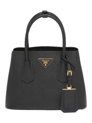 Prada Double Small Saffiano Leather Bag - Black