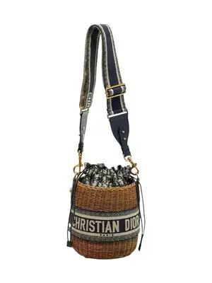 Dior 2021 Wicker Bucket Bag - Blue