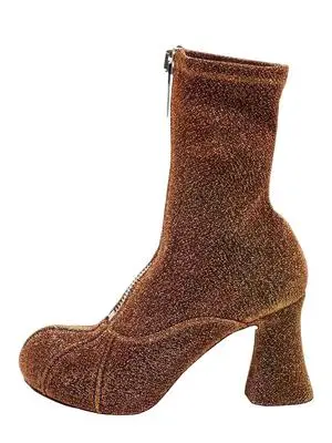 Stella McCartney Lurex Zipped Boots - Brown