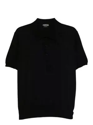 TOM FORD Short-sleeves Cotton Polo Shirt - Black