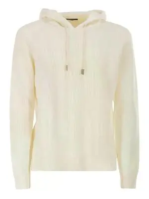 Tagliatore Ribbed Hooded Sweater - Neutrals