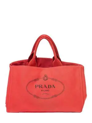 Prada Logo-print Tote Bag - Red
