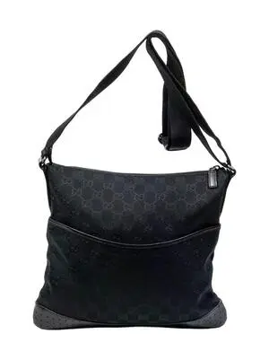Gucci Logo Jacquard Shoulder Bag - Black