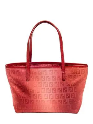 Fendi Zucca Canvas Tote Bag - Red