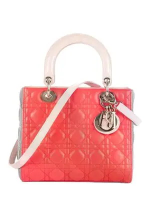 Dior Cannage Lady Two-way Handbag - Pink