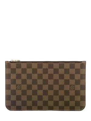 LOUIS VUITTON Checked Zip Pouch - Brown