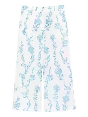 Etro Floral Cropped Trousers - White