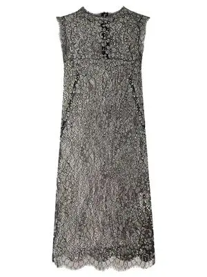 Dolce & Gabbana Lamé Lace Mini Dress - Black