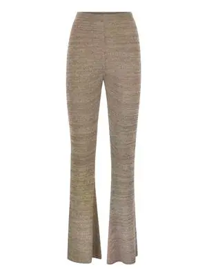 Fabiana Filippi Ribbed Knit Flared Trousers - Neutrals