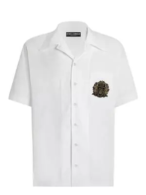 Dolce & Gabbana Logo-patch Short-sleeve Shirt - White