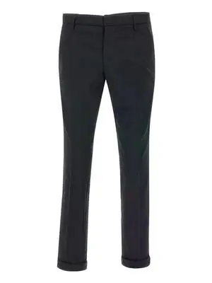DONDUP Turn-up Wool-blend Tapered Trousers - Black