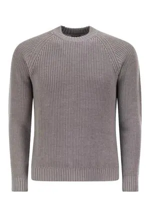 RAKKI Ribbed Crew-neck Sweater - Grey