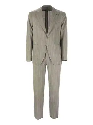 Tagliatore Pinstripe Two-button Suit - Grey