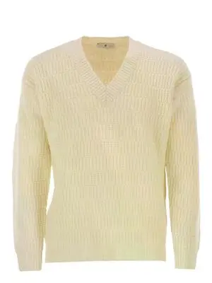 PT TORINO Geometric V-neck Sweater - Neutrals