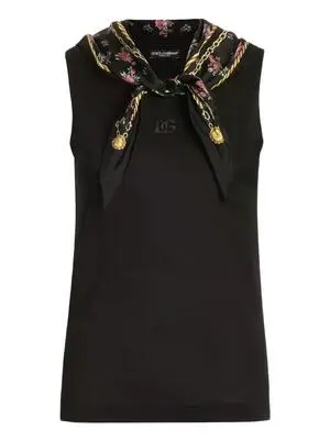 Dolce & Gabbana Logo-embroidered Tank Top - Black